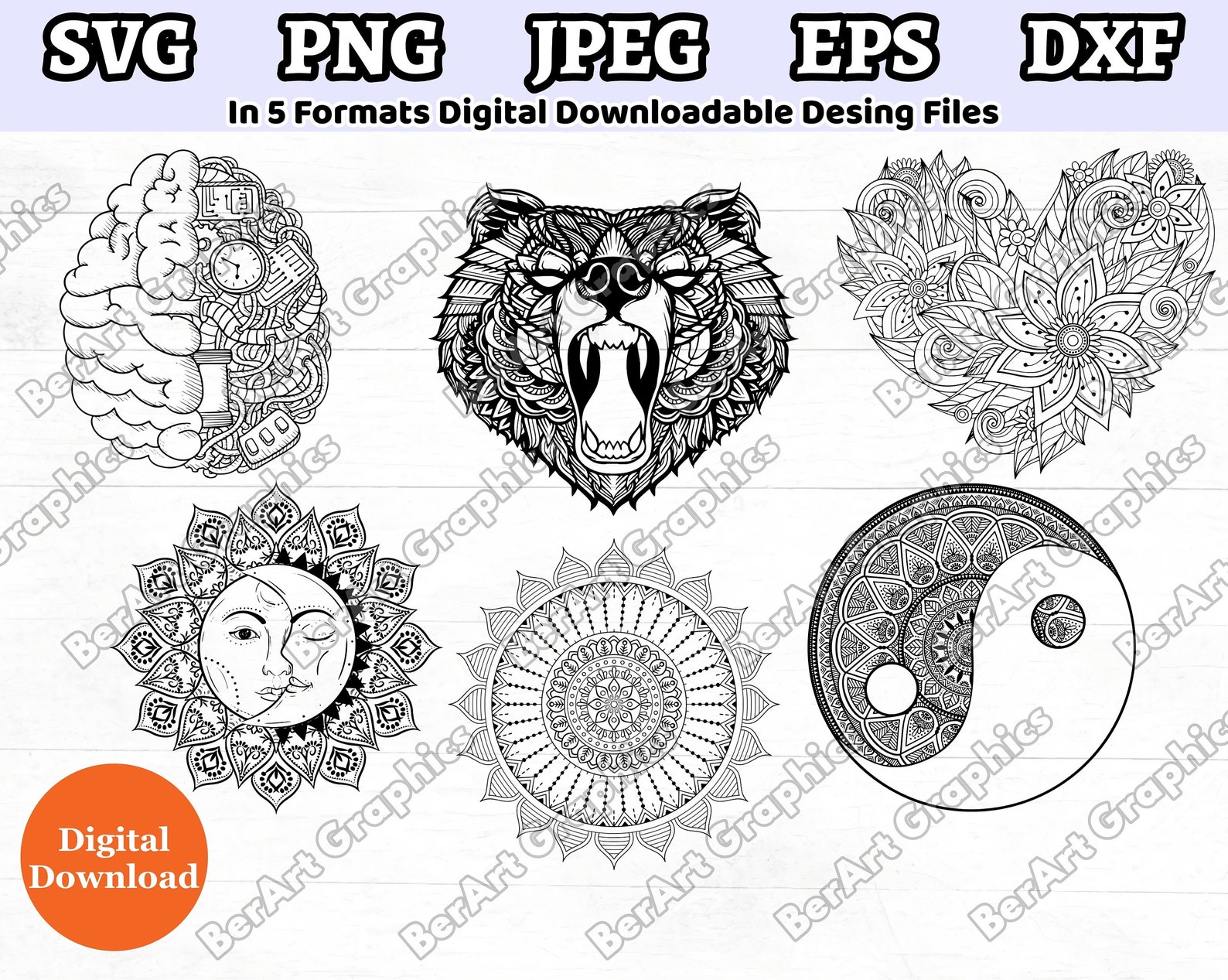 30 Mandala Svg, Mandala Svg Bundle, Mandala Flower Svg, Mandala Cut ...