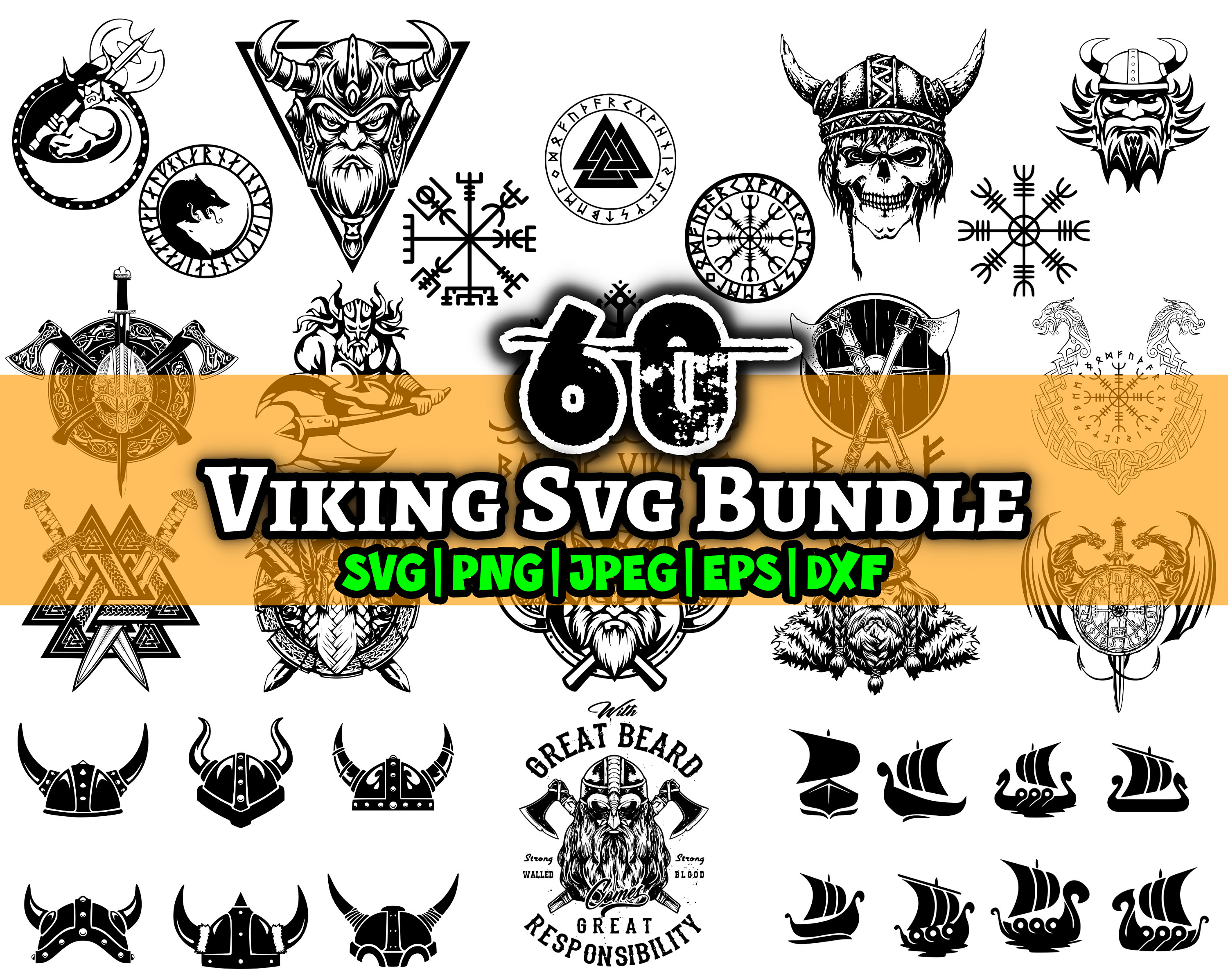 Viking Vector Design Images Svg Bundle, Viking Svg, Viking Symbols SVG ...