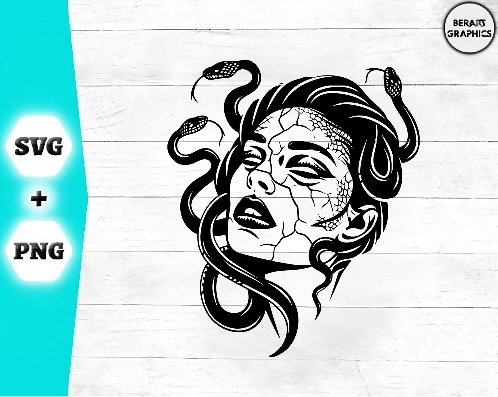 Medusa SVG PNG Print File, Medusa Svg Png, Medusa Silhouette Vector ...