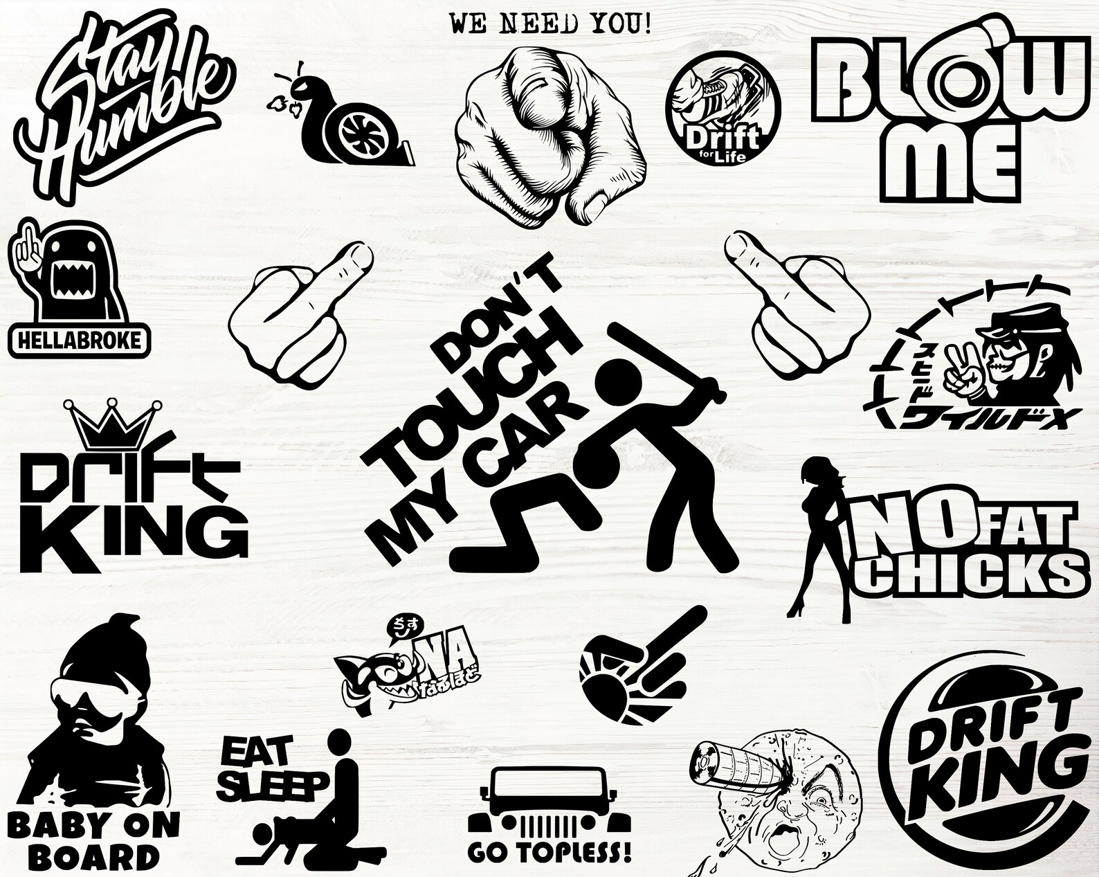 Car Window Stickers, Car Decal Svg Bundle, Laptop Decal, Funny Stickers ...