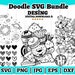 Doodle Svg Bundle, Funny Doodle Elements Svg, Cute Animals Svg, Doodle ...