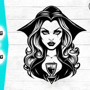 Vampire Girl SVG: Gothic Clipart, Bloody Teeth (digital Files) - Etsy