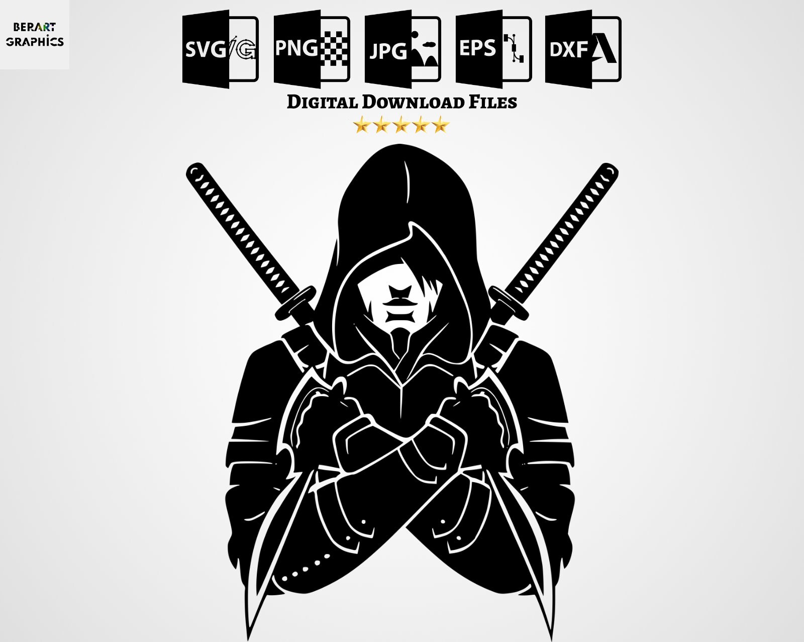 Assassin's Creed Warrior SVG, Warrior Samurai Stencil for Cricut ...