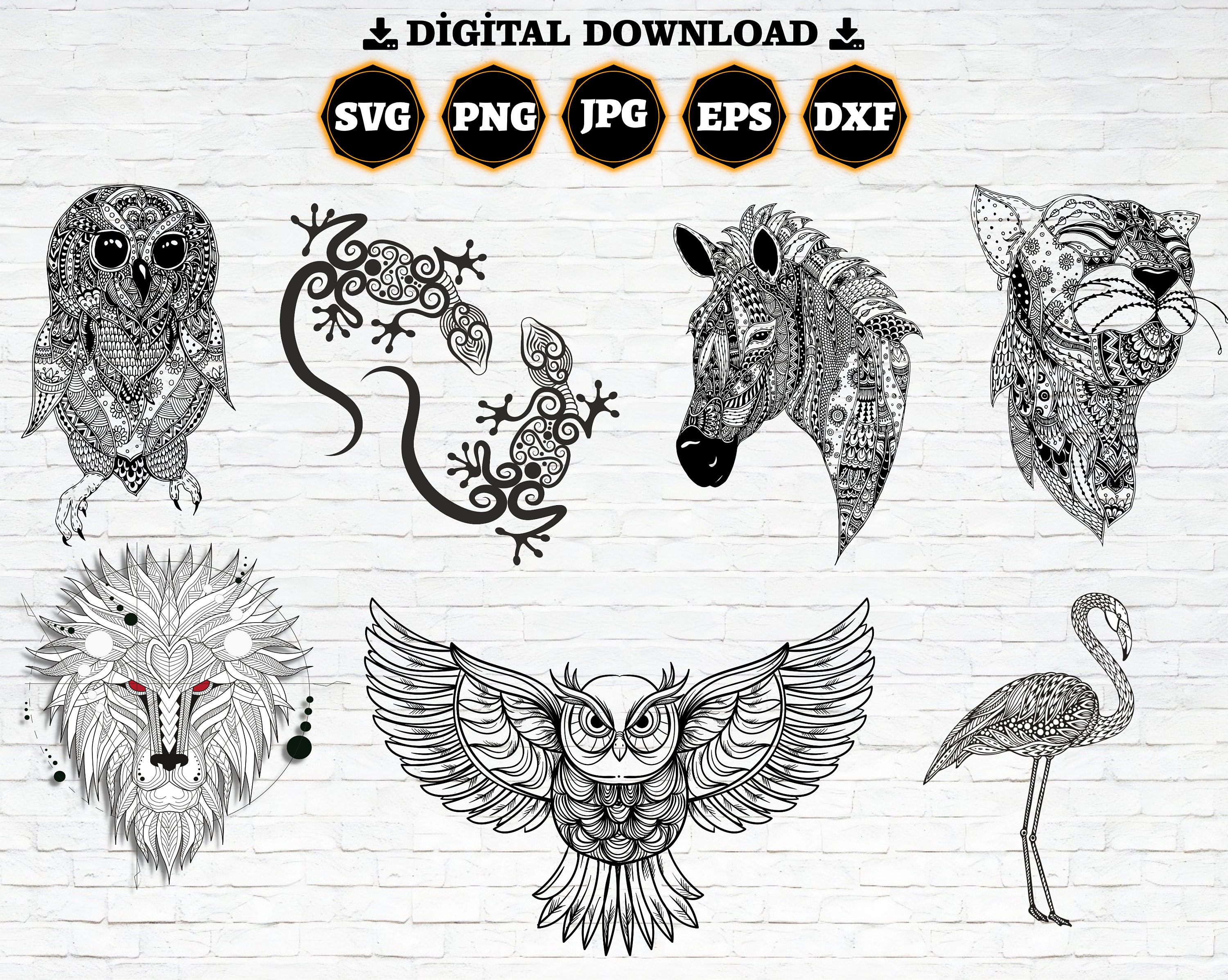 Animal Mandala Svg Bundle Animal Mandala Set of 30 SVG - Etsy