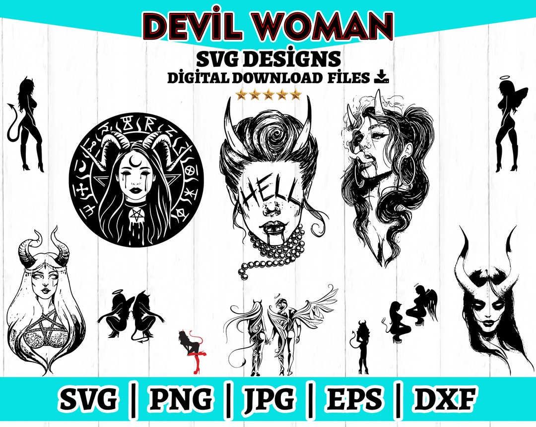 Devil Girls Svg, Devil Woman Svg, Devil and Angel Girls Svg, Devil Girl ...
