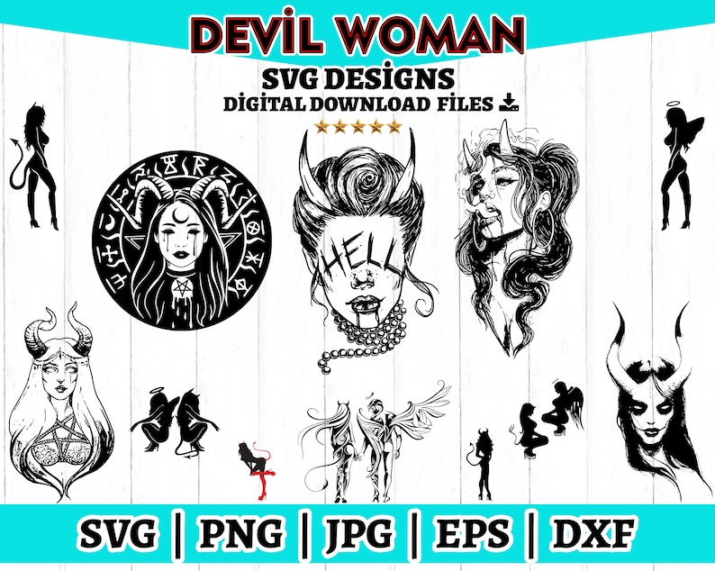 Devil Girls Svg Devil Woman Svg Devil And Angel Girls Svg Devil Girl