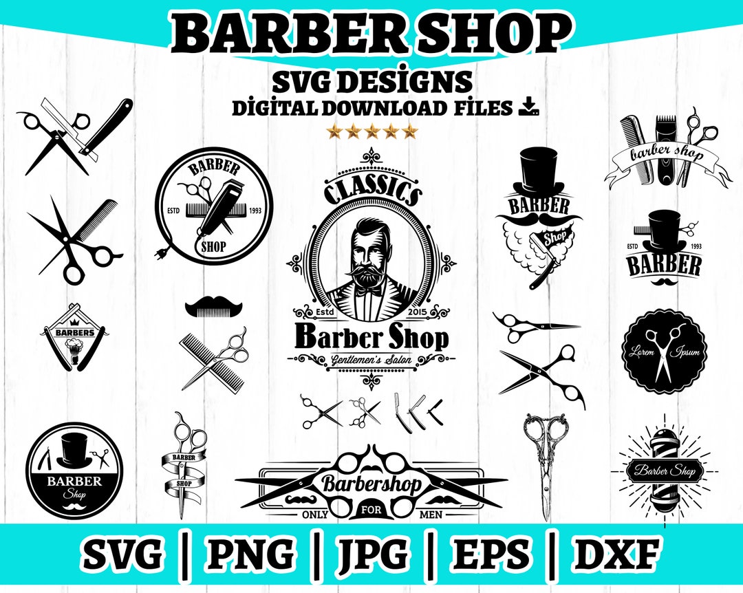 Barbershop Svg Bundle, Barbershop Svg Designs Files, Digital Download ...