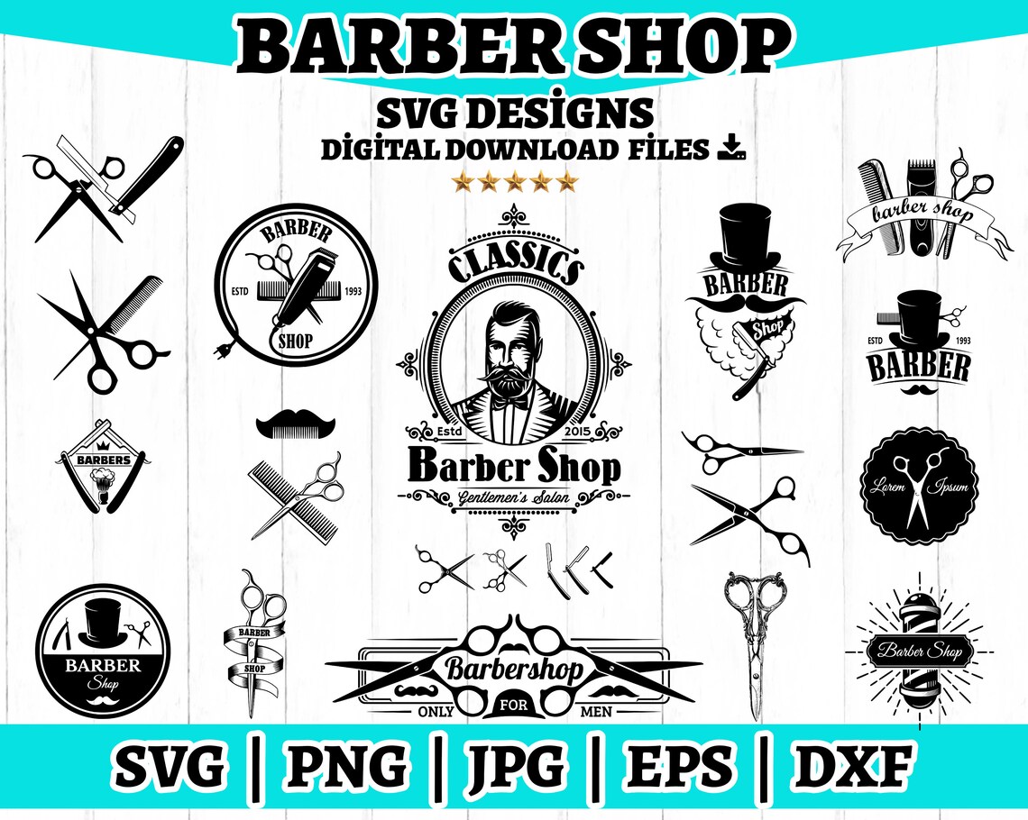 Barbershop Svg Bundle, Barbershop Svg Designs Files, Digital Download ...