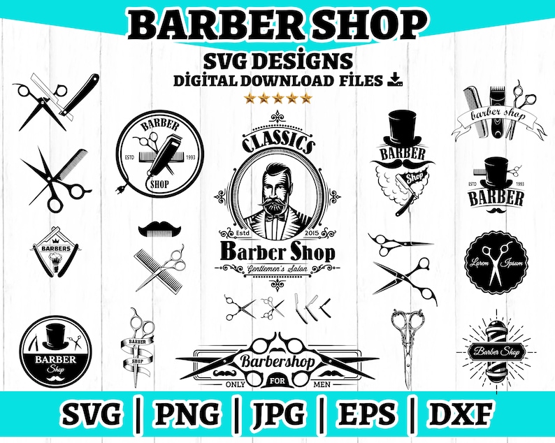 Barbershop Svg Bundle, Barbershop Svg Designs Files, Digital Download ...