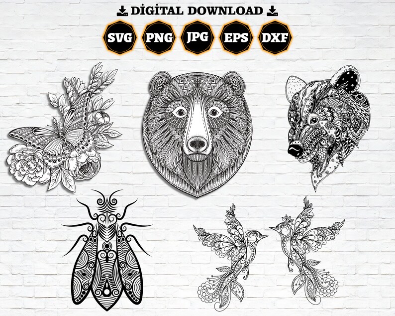 Animal Mandala Svg Bundle Animal Mandala Set of 30 SVG - Etsy