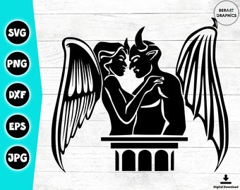 Angel and Devil SVG, Svg Png Dxf Eps Jpg Instant Download for Print Cut ...