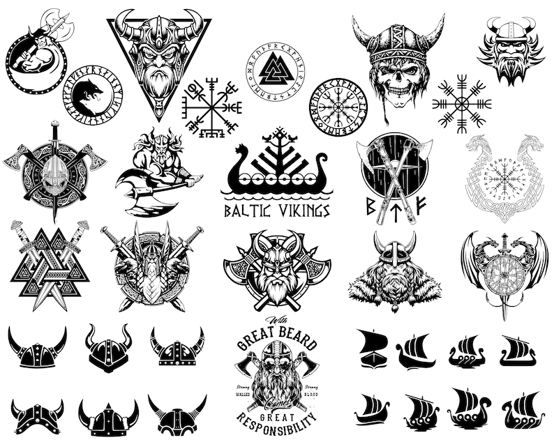 Viking Vector Design Images Svg Bundle, Viking Svg, Viking Symbols SVG ...