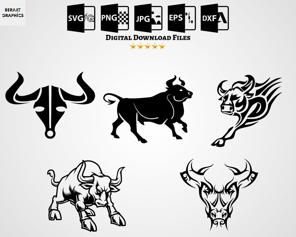30 Bull SVG Bundle, Angry Bull Svg, Bull Cut Files, Bull Cricut SVG ...