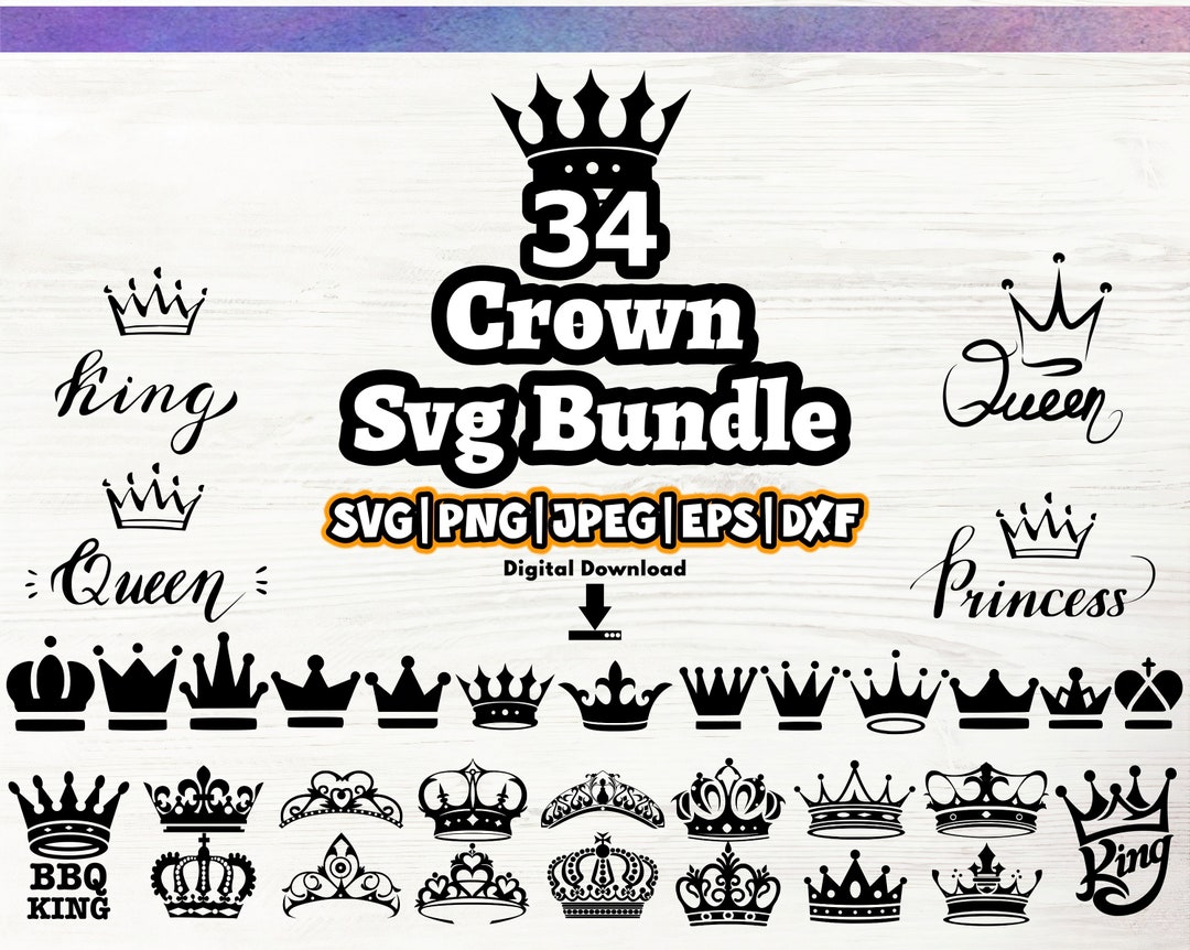 Crown Svg, Royal Crown SVG File, Crown Svg Bundle, King Crown SVG ...
