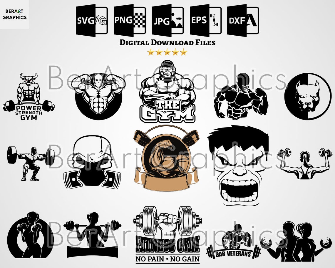 Fitness Bundle Svg Wourkout Svg Bundle Gym Bundle Svg - Etsy