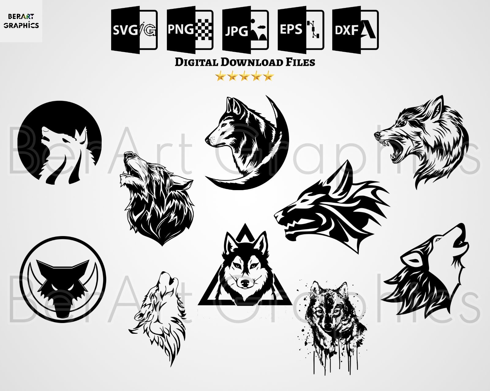 Wolf Svg, Wolf Svg Bundle, Forest Howling Wolf Svg, Wolf Clipart, Wolf ...