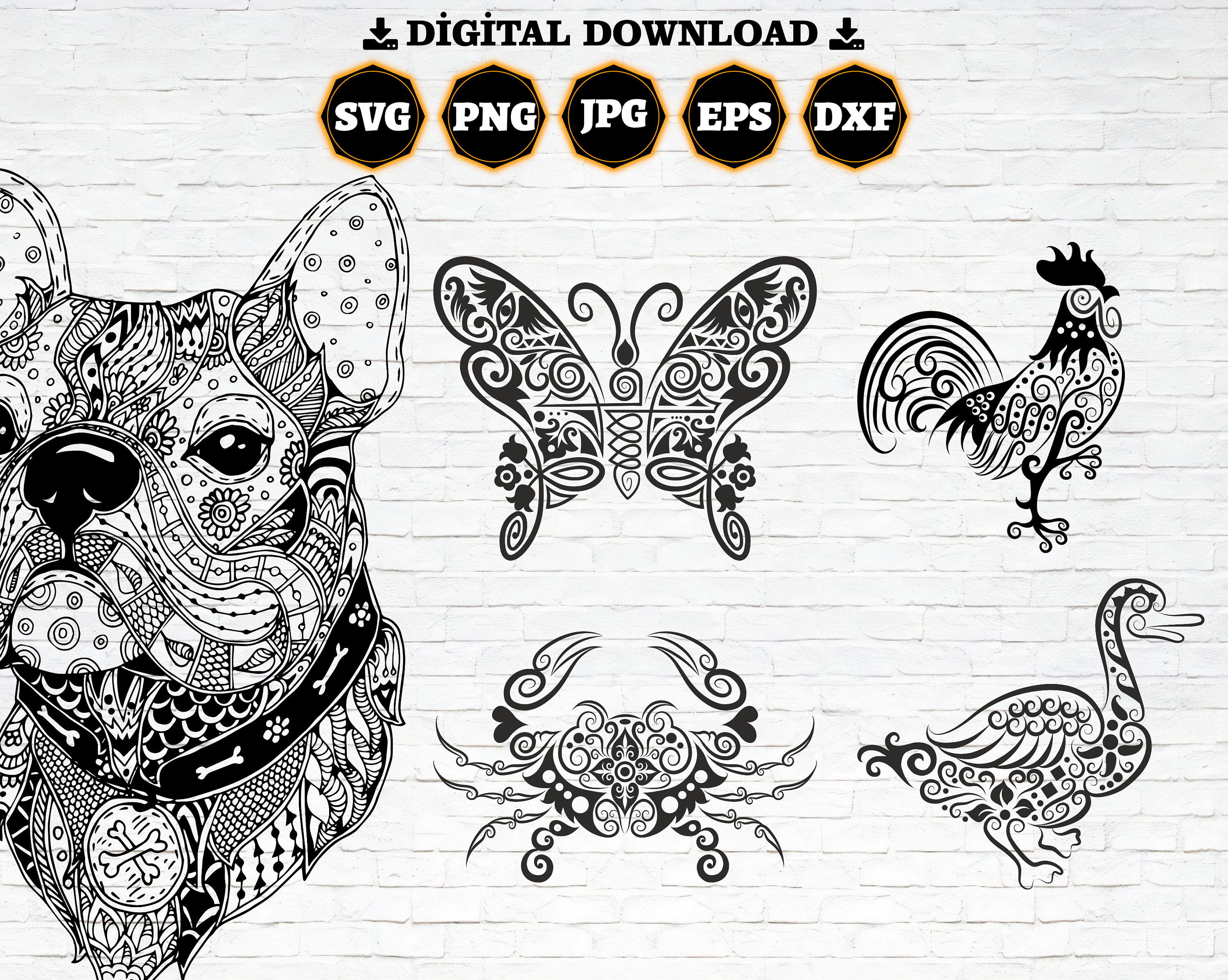 Animal Mandala Svg Bundle Animal Mandala Set of 30 SVG - Etsy