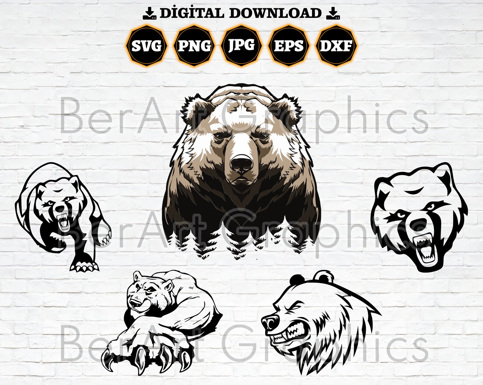 Bear Svg, Bear Svg Bundle, Animal Svg, Bear Cricut Files, Bear ...