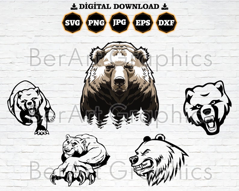 Bear Svg Bear Svg Bundle Animal Svg Bear Cricut Files Bear - Etsy