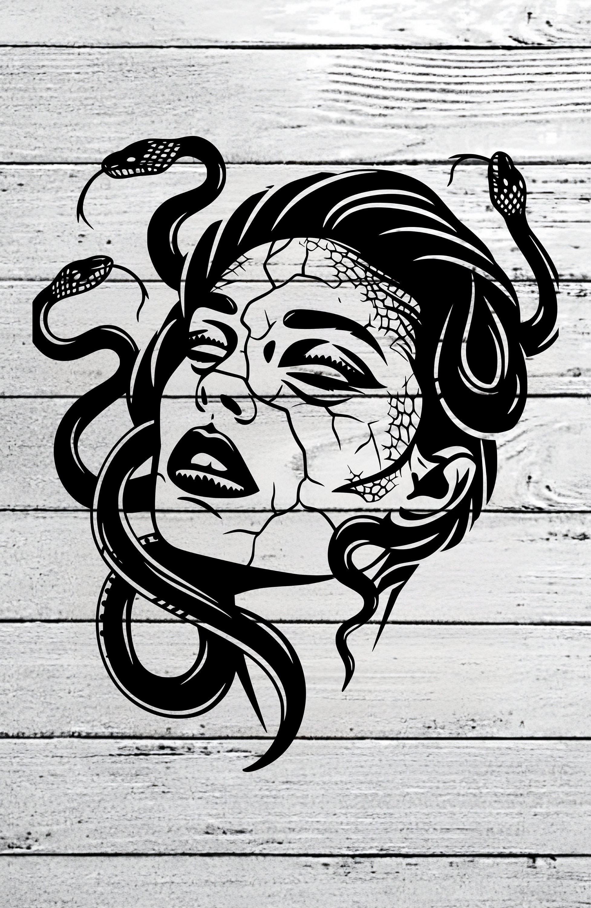 Medusa SVG PNG Print File, Medusa Svg Png, Medusa Silhouette Vector ...