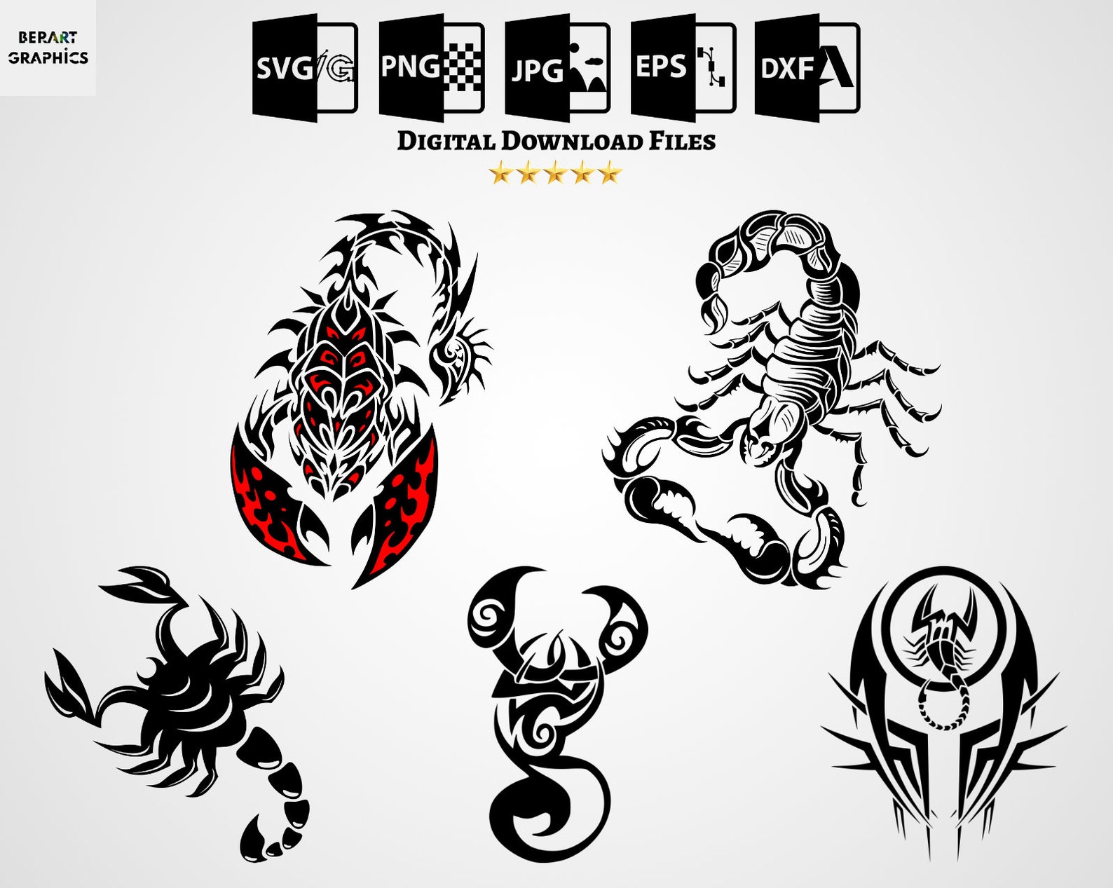 Scorpion SVG Bundle: Tribal Tattoo Clipart (digital Download) - Etsy