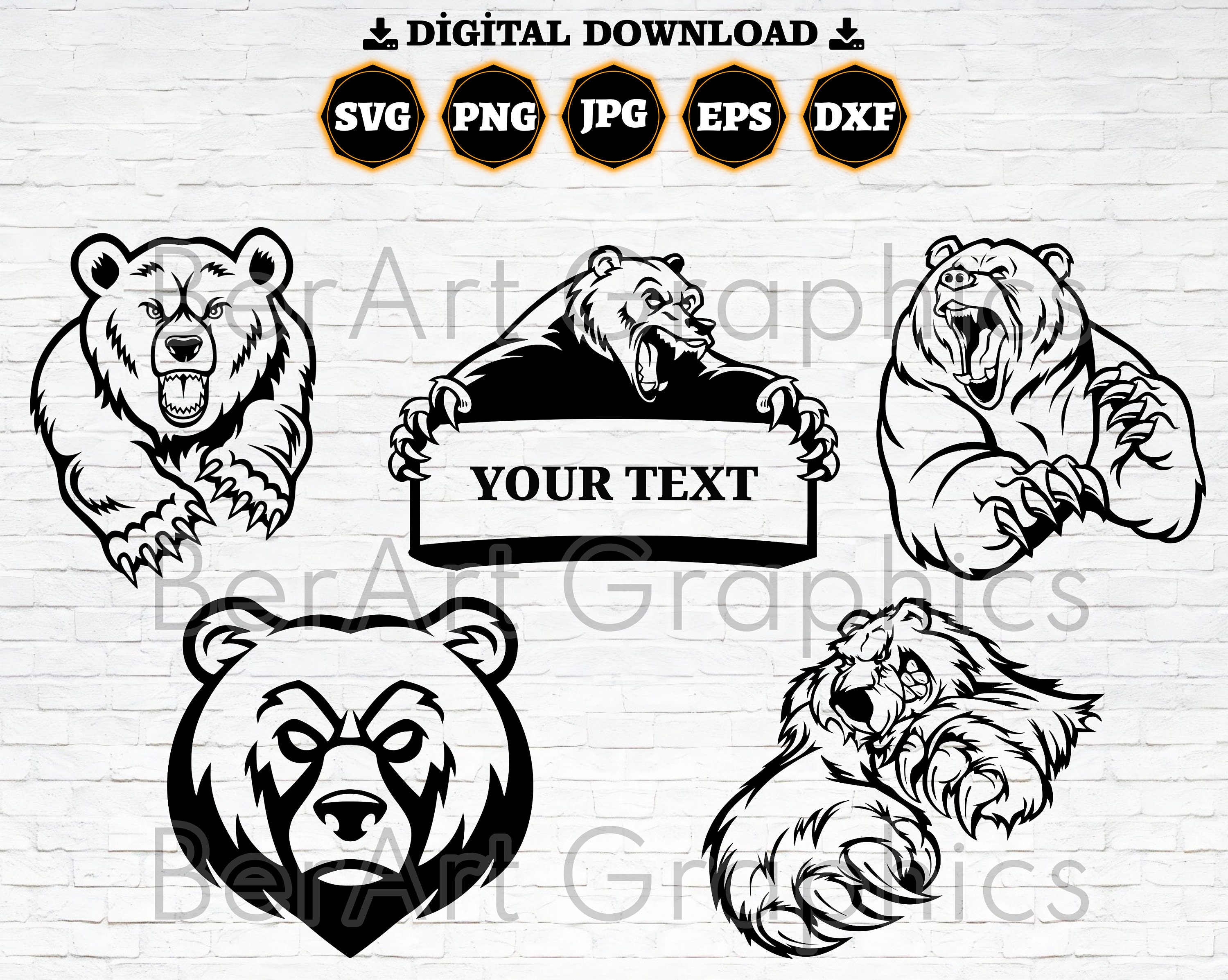 Bear Svg, Bear Svg Bundle, Animal Svg, Bear Cricut Files, Bear ...