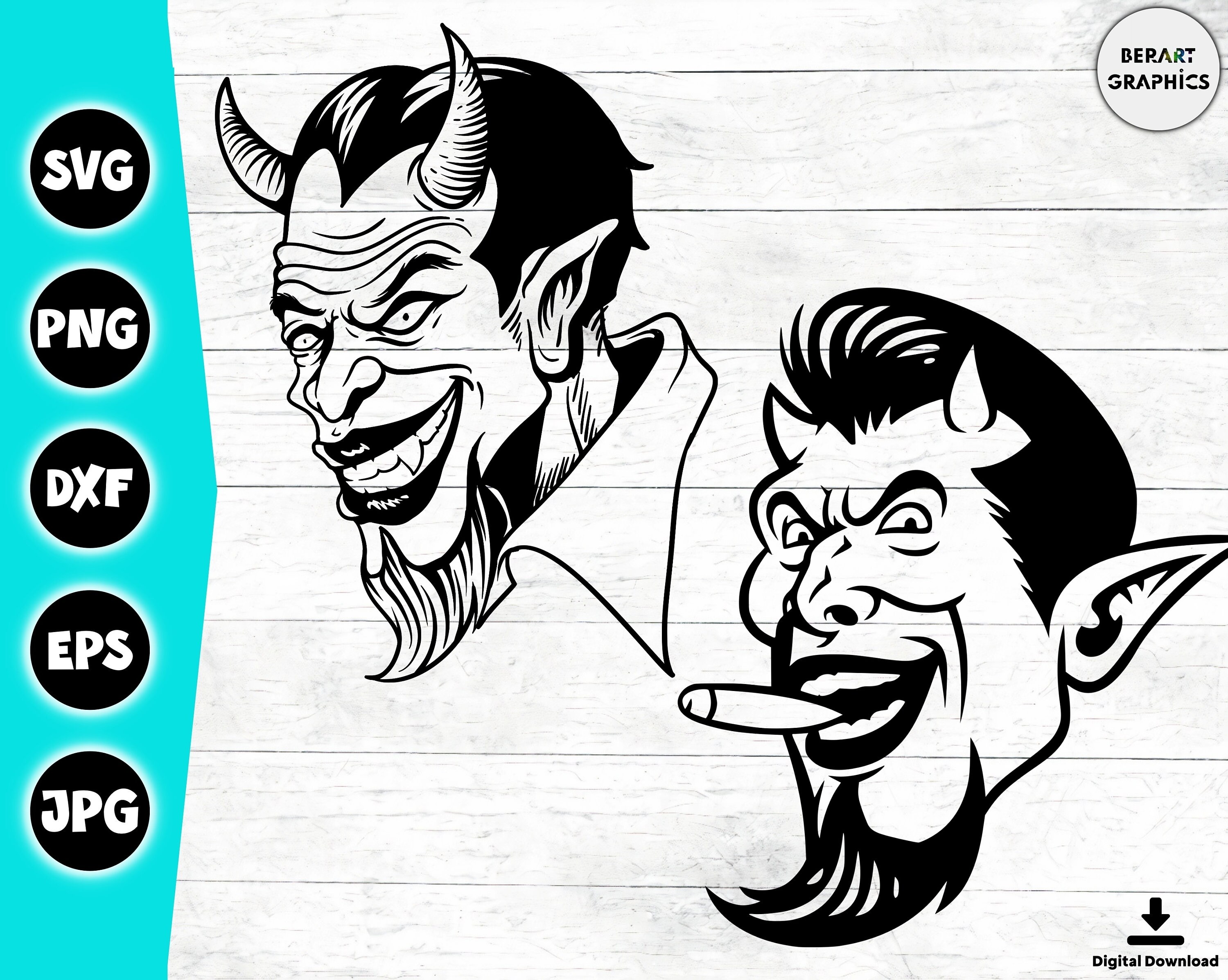 10 Devil SVG Bundle, Demon Cut Files, Hell Devil Pack Laser Art Cricut ...