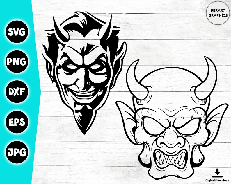 10 Devil SVG Bundle, Demon Cut Files, Hell Devil Pack Laser Art Cricut ...