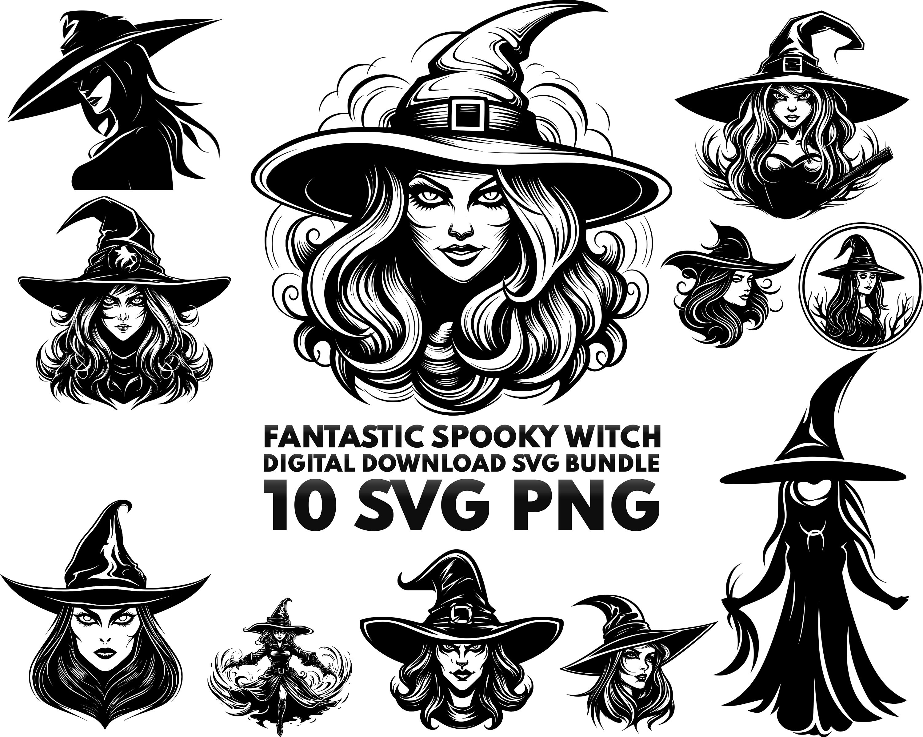 Witch Svg Halloween Bundle Svg Halloween Witch Svg Witch Clipart