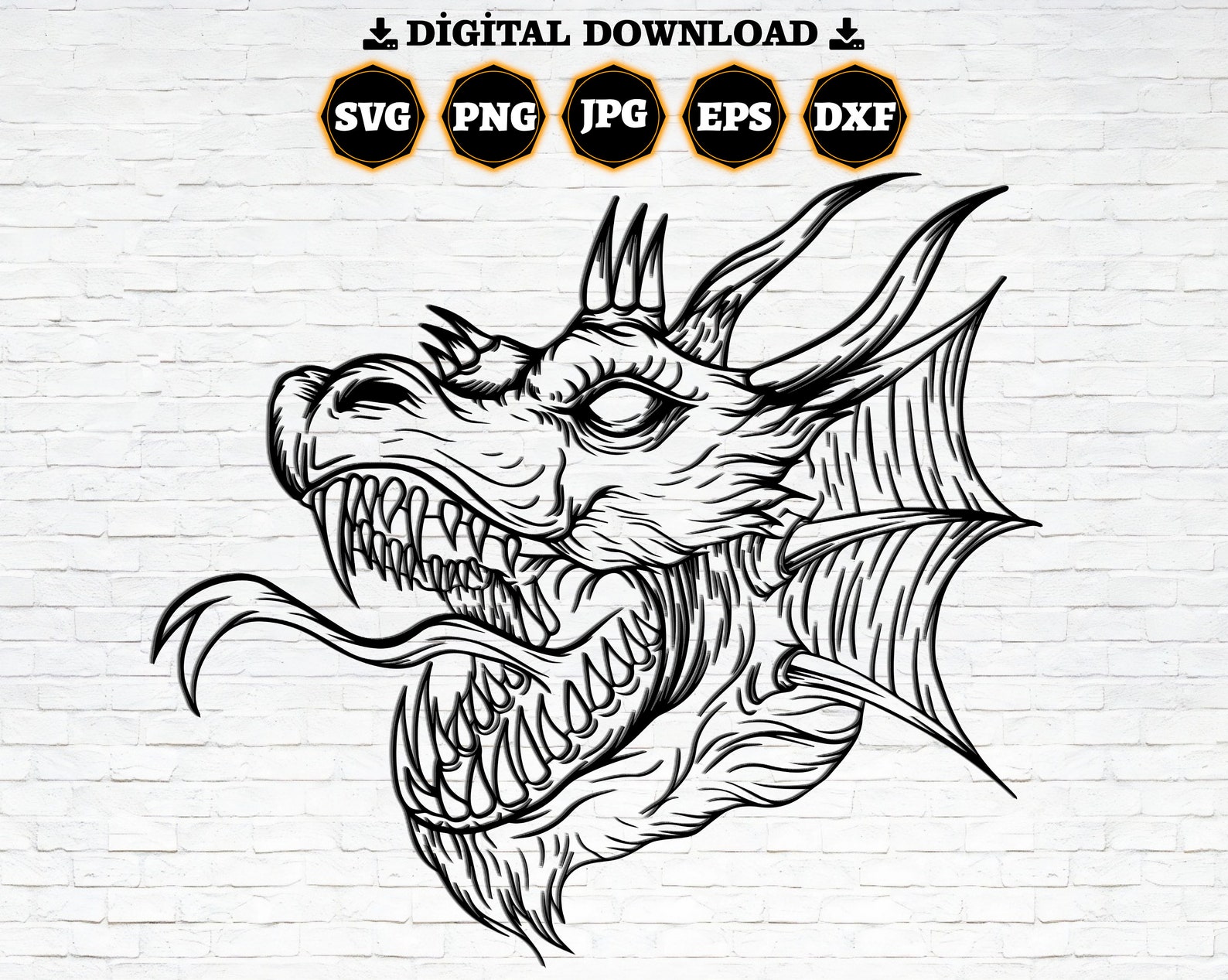 Dragon Svg File, Dragons Head, Dragon Clipart, Animal Svg, Dragon ...