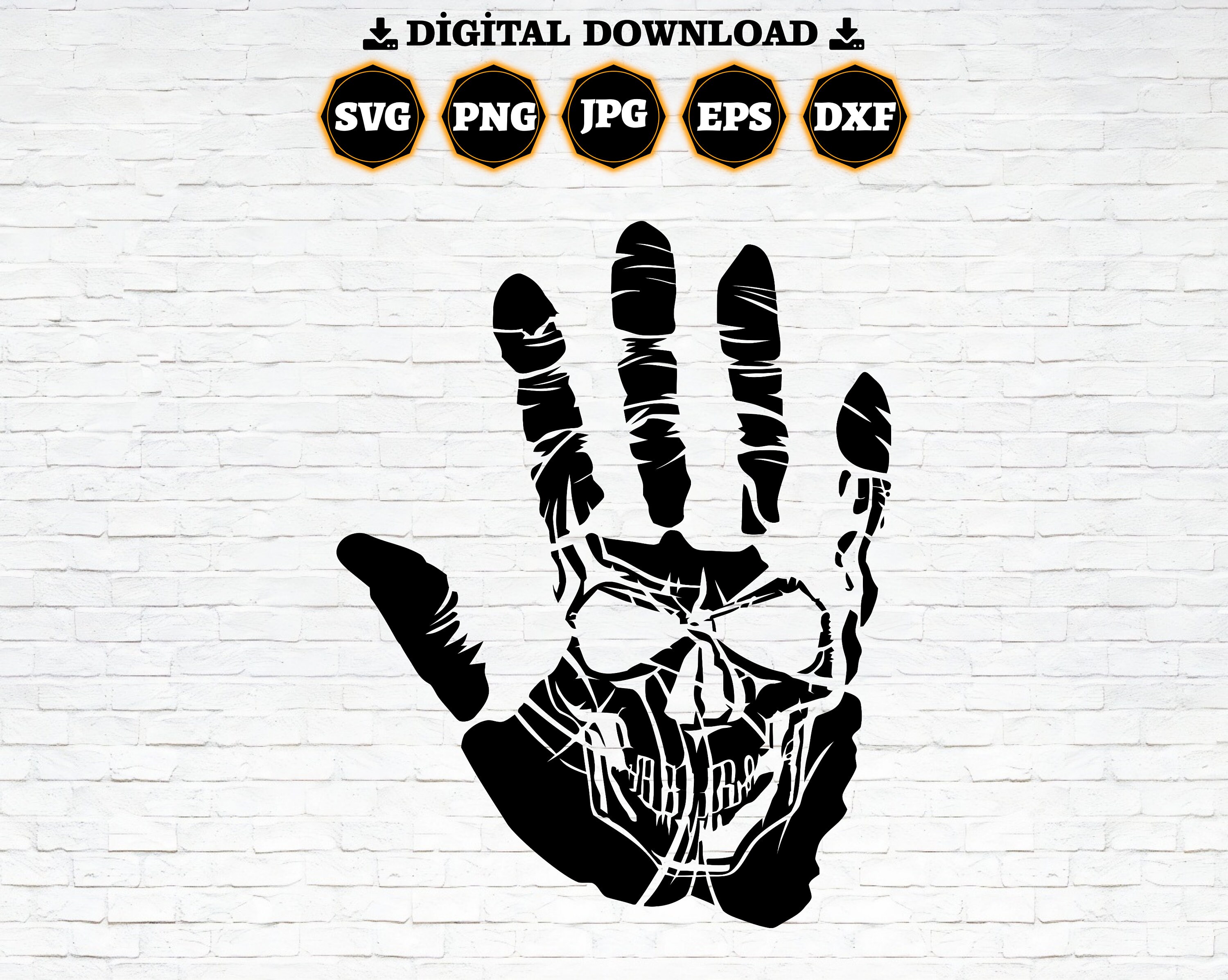 Hand Skull SVG, Skull PNG, Skull Svg Print File, Skull Cut Files, Skull ...