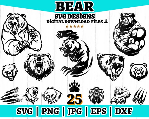 Bear Svg Bear Svg Bundle Animal Svg Bear Cricut Files Bear - Etsy