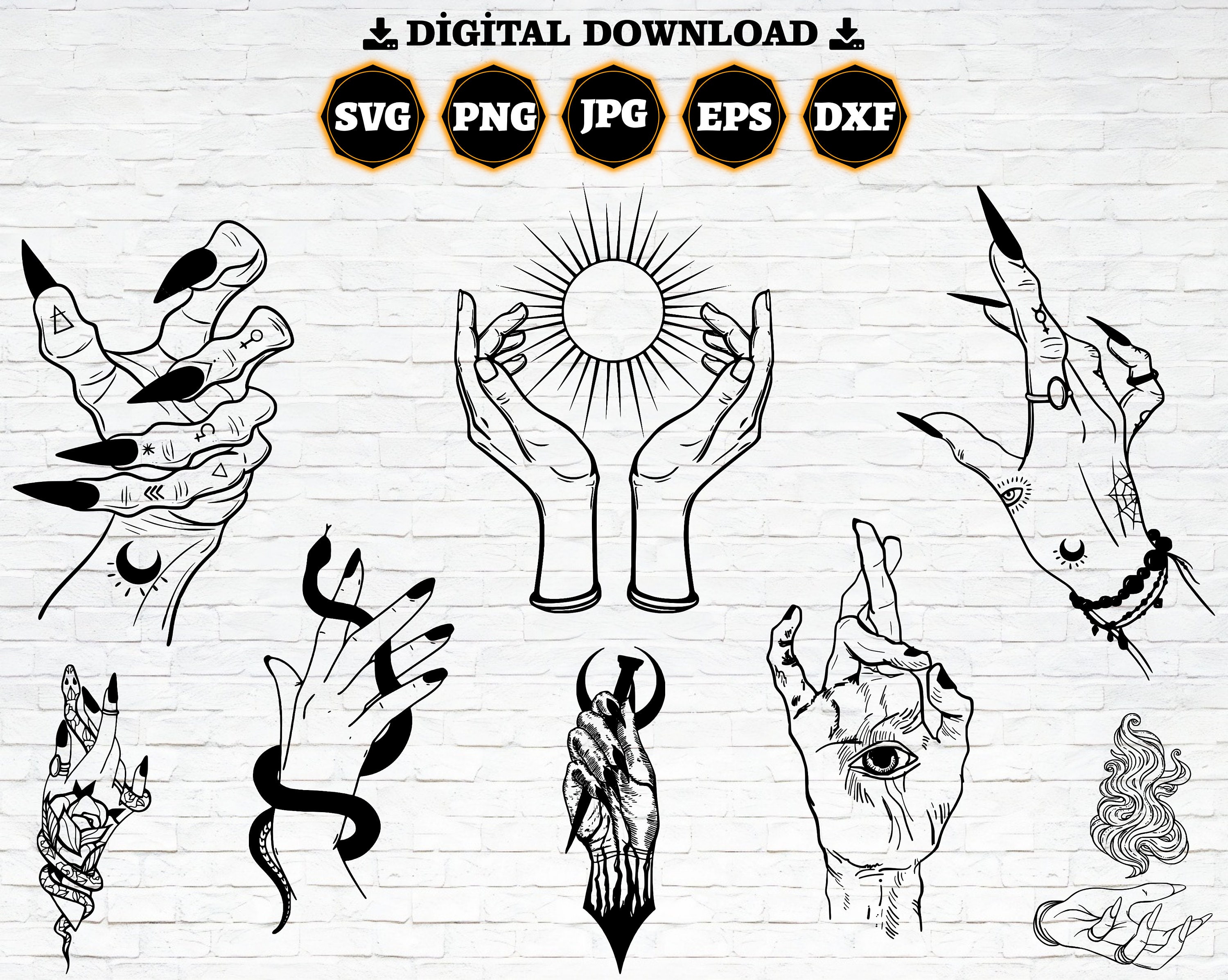 Witch Hands Svg, Witch Svg Bundle, SVG Gothic, Magic Hands Svg Bundle ...