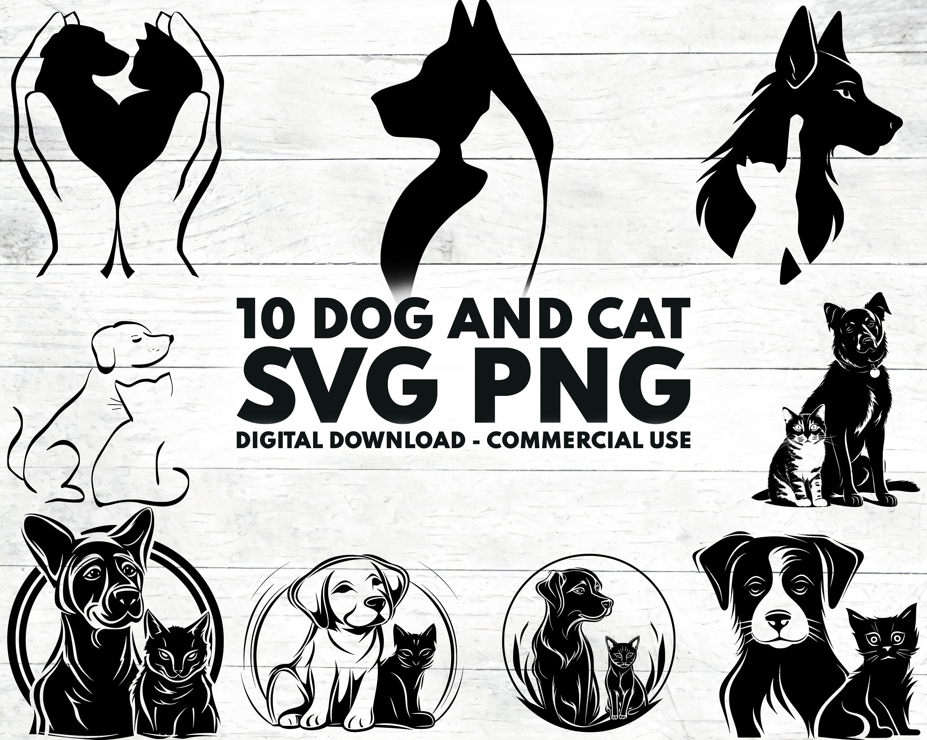 Dog and Cat SVG Dog and Cat Clipart Dog With Cat Svg Dog - Etsy Australia