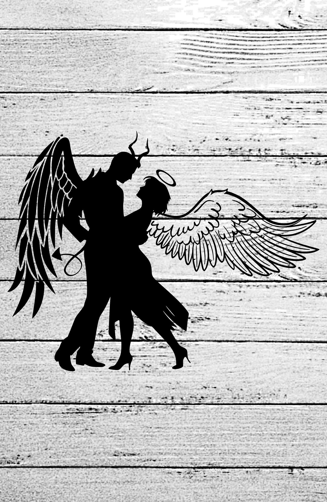 Demon and Angel Woman Svg, Angel Svg, Demon Svg, Angel and Devil SVG ...