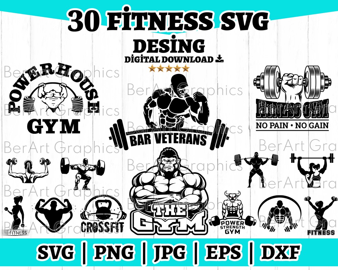 Fitness Bundle Svg, Wourkout Svg Bundle, Gym Bundle Svg, Bodybuilding ...