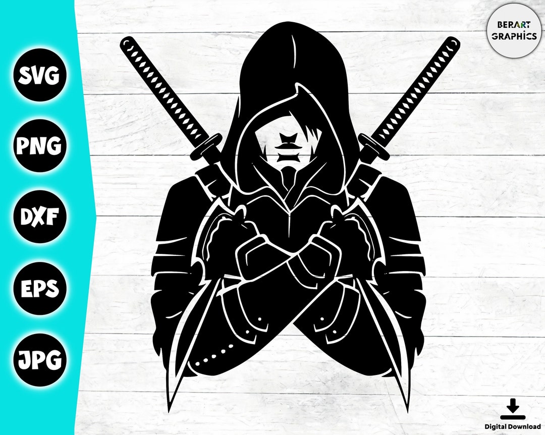 Assassin's Creed Warrior SVG, Warrior Samurai Stencil for Cricut ...