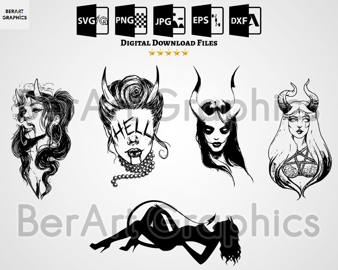 Devil Girls Svg, Devil Woman Svg, Devil and Angel Girls Svg, Devil Girl ...