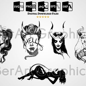 Devil Girls Svg, Devil Woman Svg, Devil and Angel Girls Svg, Devil Girl ...