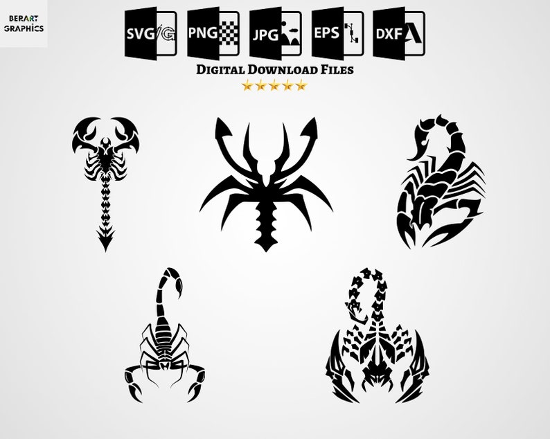 Scorpion SVG Bundle: Tribal Tattoo Clipart (digital Download) - Etsy