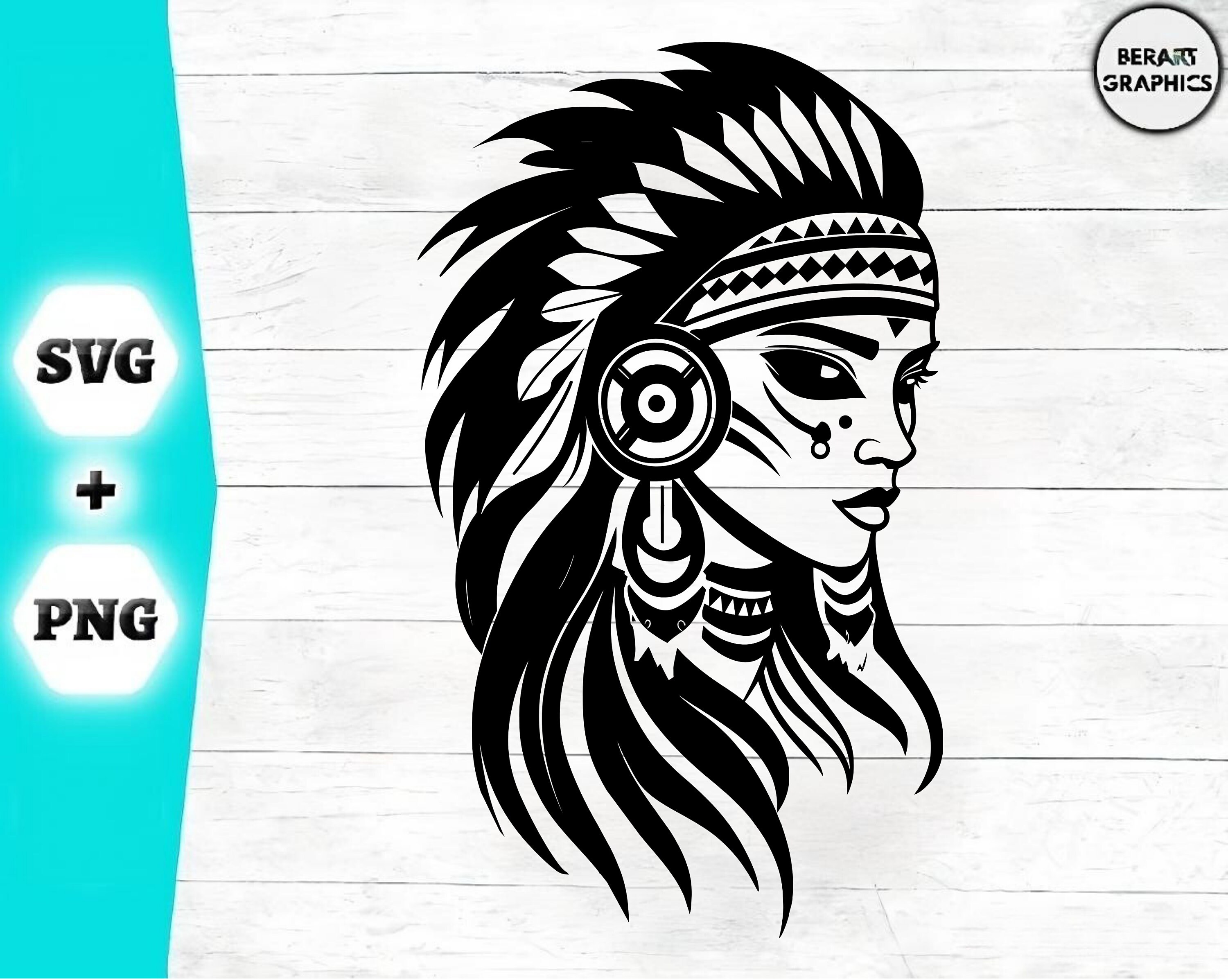 Native American Girl Svg, American Native Png File, Indian Woman ...