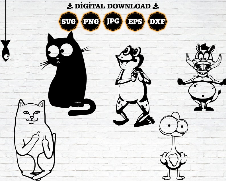 Funny Animals Svg Bundle, Animals Clipart, Svg Files for Cricut, 25 ...