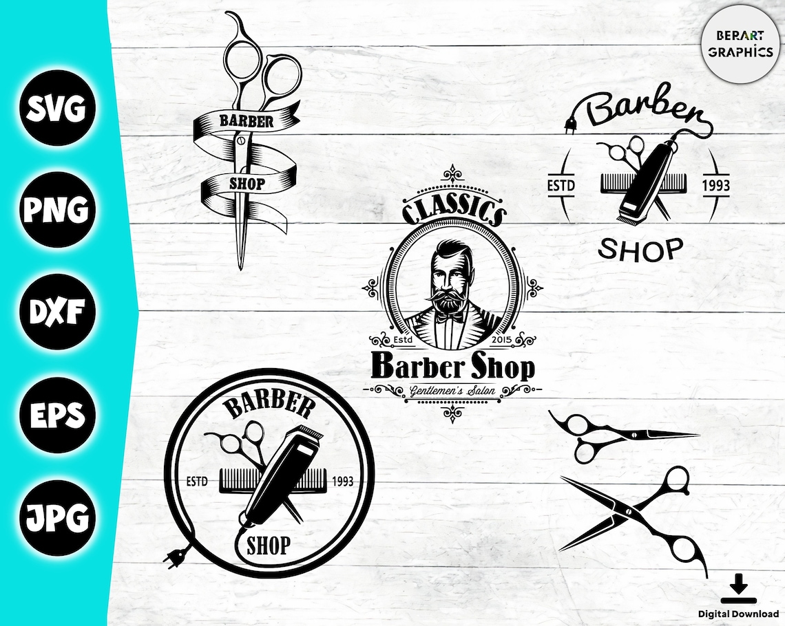 Barbershop Svg Bundle, Barbershop Svg Designs Files, Digital Download ...