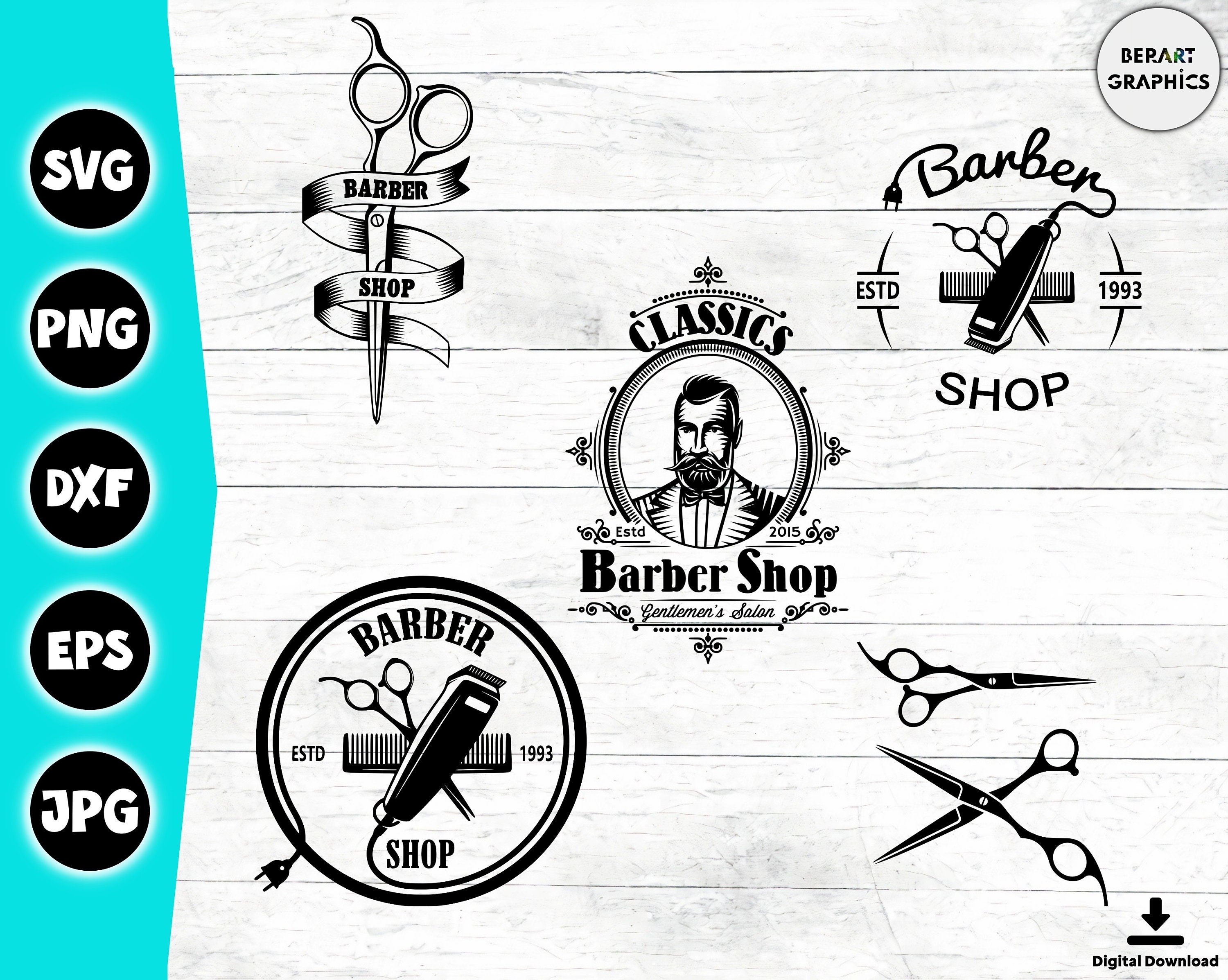 Barbershop Svg Bundle, Barbershop Svg Designs Files, Digital Download ...