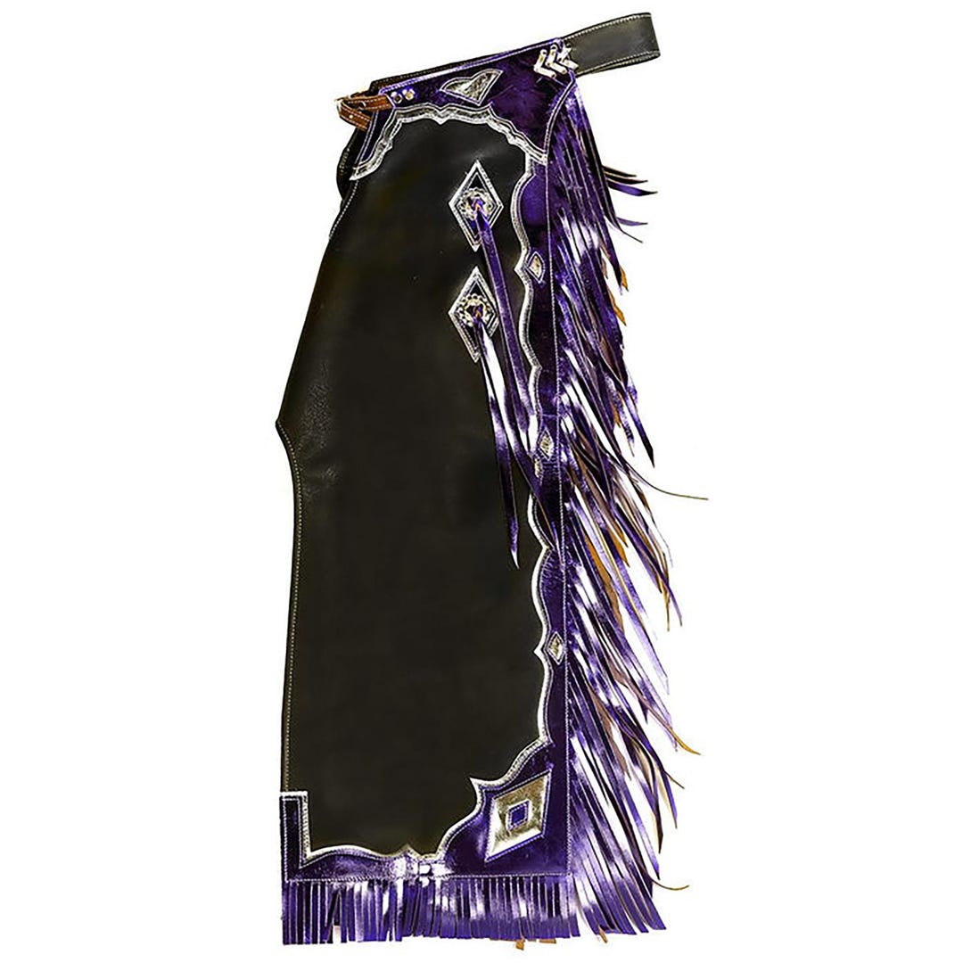 Purple Metallic Rodeo Chaps | Western Show Riding Gear | Diamond Inlay ...