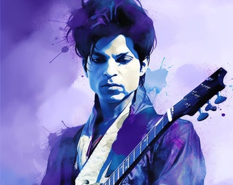 Prince Art Portrait - AI Generated Digital Download Featuring Prince ...
