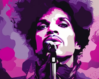 Prince Purple Rain Style Art Portrait - AI Generated Digital Download ...