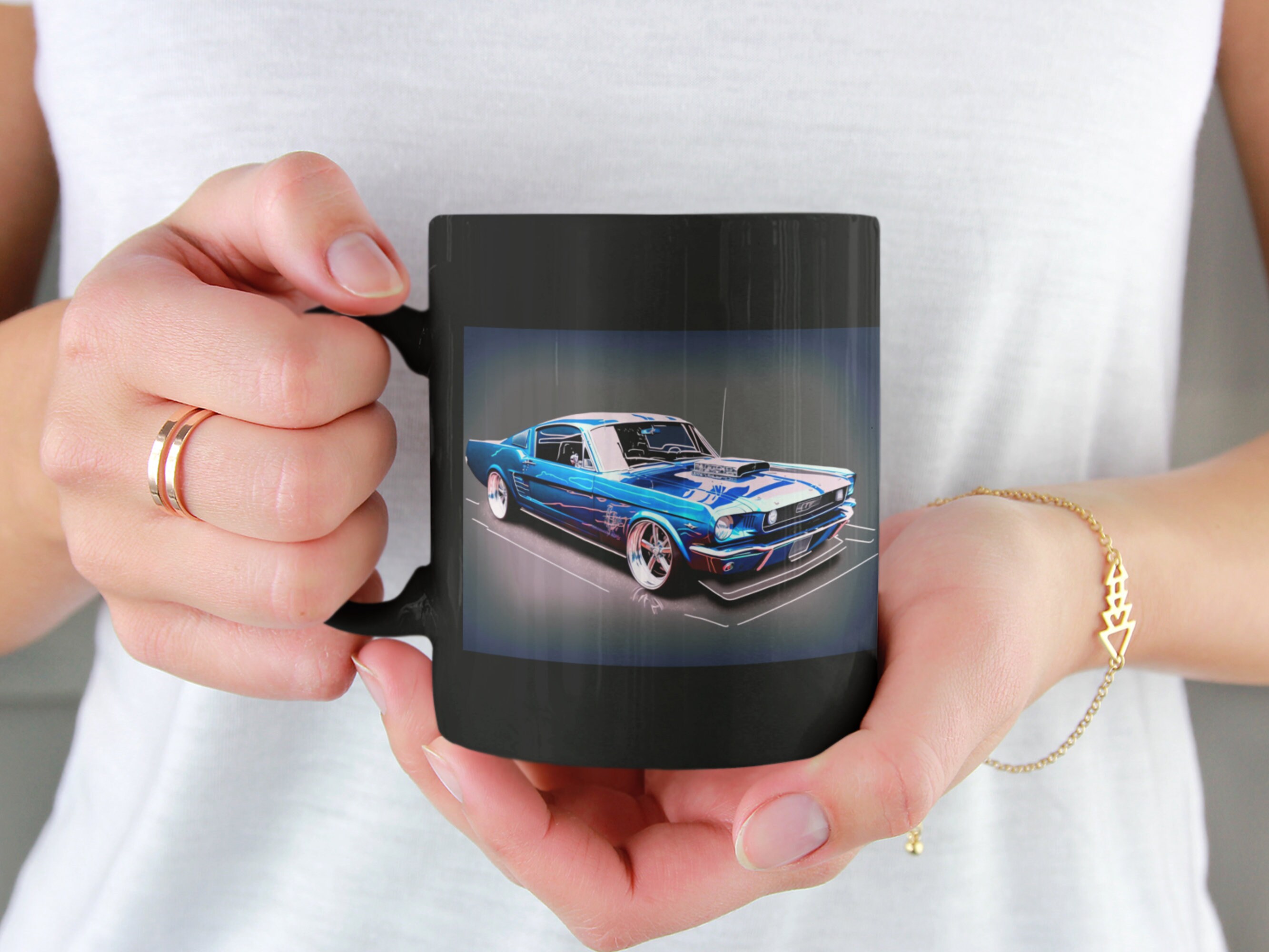 Classic Mustang Coffee Mug AI Art Perfect for Car Lovers and Fans of ...