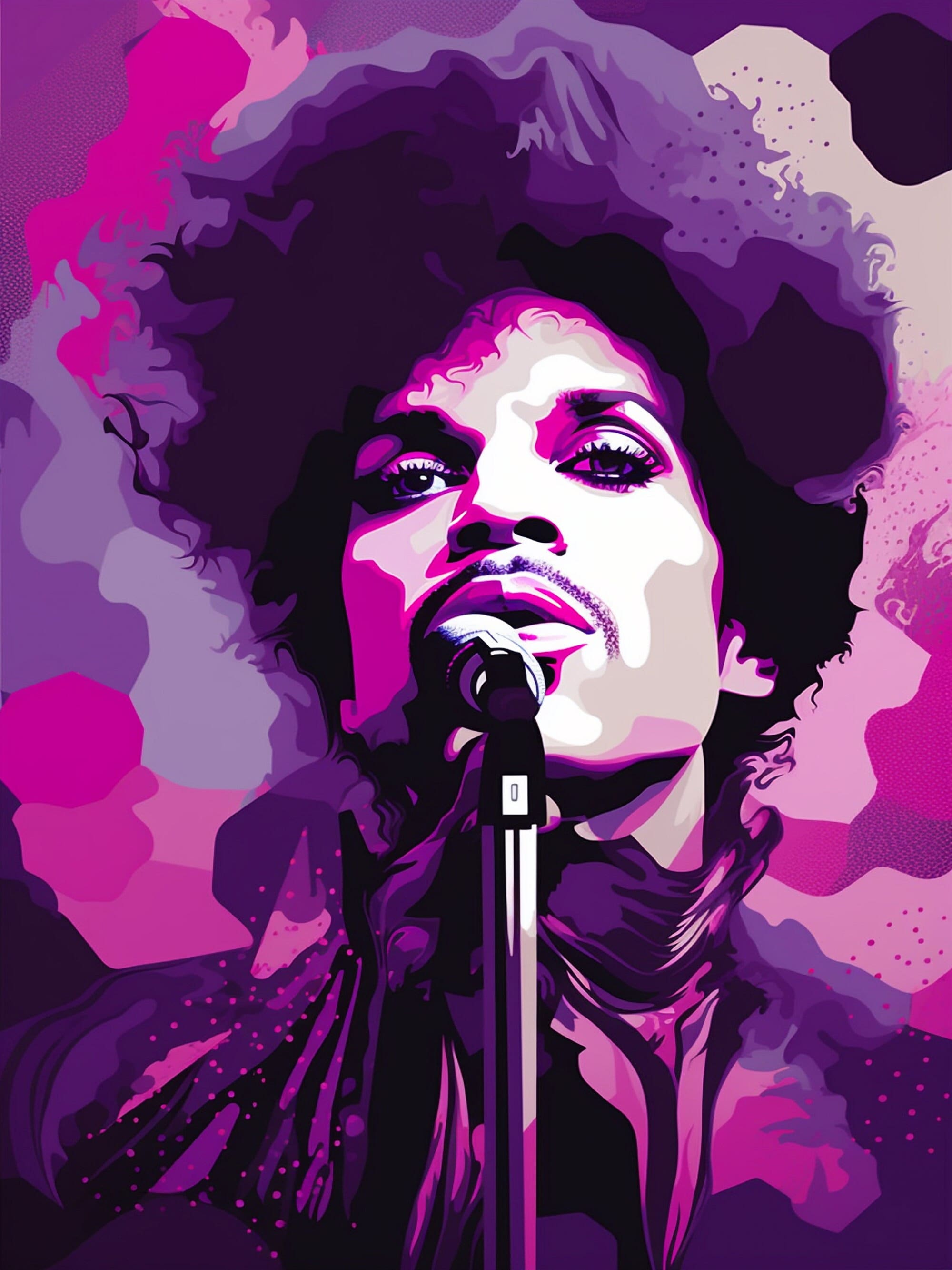 Prince Art Portrait - AI Generated Digital Download Featuring Prince ...