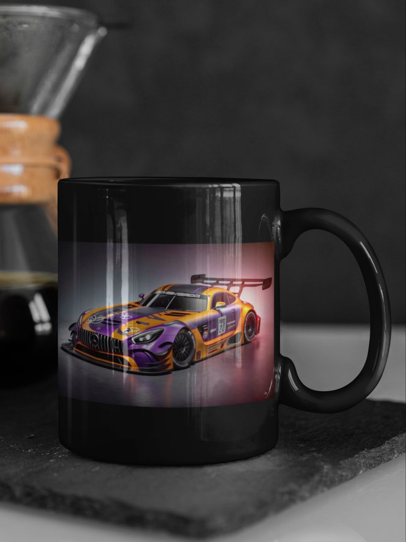 Mercedes AMG GT3 Race Car Enamel Coffee Mug Perfect Car Guy - Etsy
